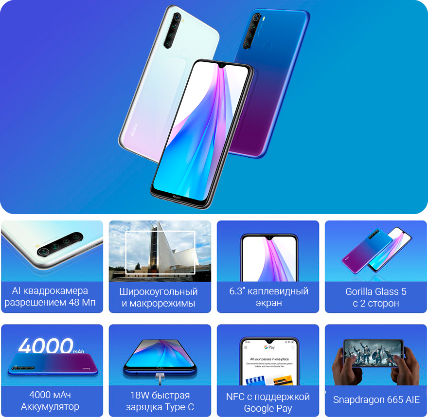 Смартфон Redmi Note 8T 128GB/4GB Black (Черный): купить по лучшей цене ...